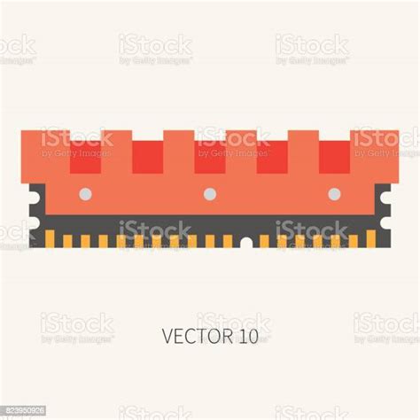 일반 평면 색상 벡터 컴퓨터 부품 아이콘 데이터 스토리지 만화입니다 디지털 게임 및 비즈니스 사무실 Pc 데스크톱 장치입니다 혁신 가제트입니다 인터넷입니다 일러스트 레이 션