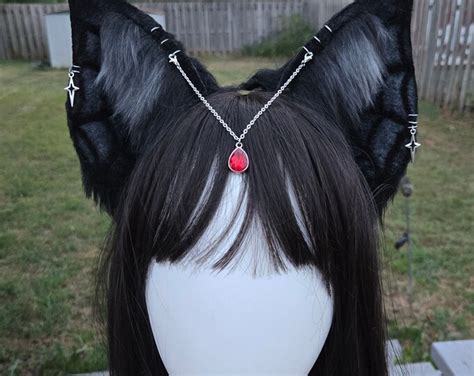 Mto Webbed Bat Ears Vampire Bat Ears Gray And Black Bat Ears Halloween Bat Ears Costume