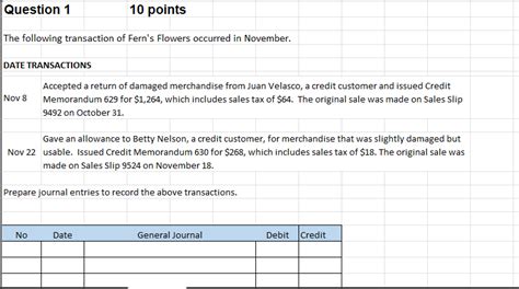 Solved Question 1 10 Points The Following Transaction Of