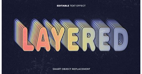 Layered Text Effect Layer Styles Including Stack And Text Envato