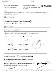Finding Values Of Trigonometric Functions In Quadrant III Course Hero