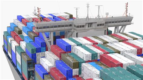 Container Ship Loaded 3d Model 169 Obj Lxo Ma Max Fbx C4d Blend 3ds Free3d