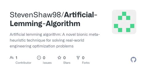 Github Stevenshaw98artificial Lemming Algorithm Artificial Lemming Algorithm A Novel Bionic