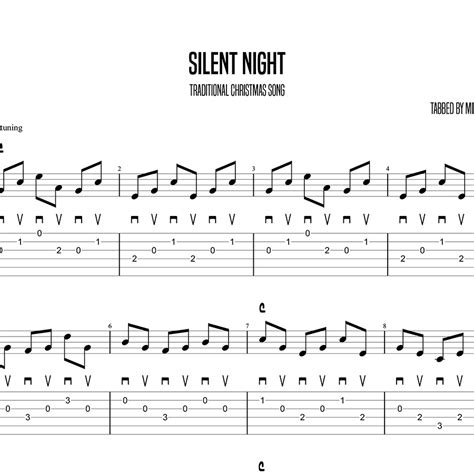 Silent Night Sheet Music For Guitar