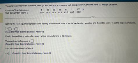 solved the data below represent commute times in minutes