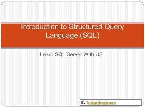 joins in sql ppt