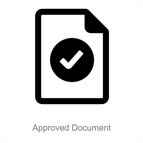 Approved Document And Verify Document Icon Concept 25904084 Vector Art