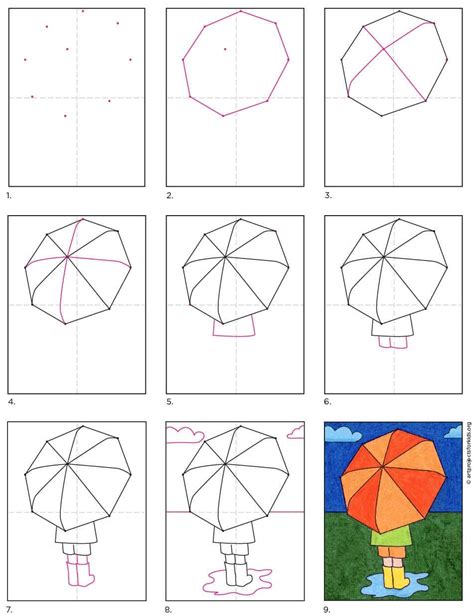 Easy How To Draw An Umbrella Tutorial Video And Umbrella Coloring Page Artofit