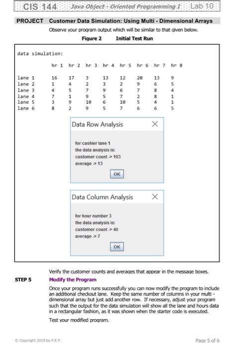 Cis 144 Java Object Oriented Programming Lab 10