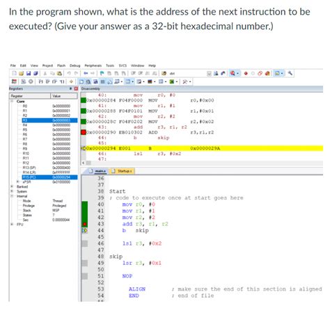 Solved In The Program Shown What Is The Address Of The Next