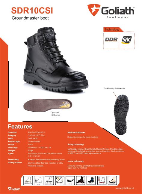 Goliath Sdr10csi S3 Ddr Safety Boot Specialist Industrial Supplies