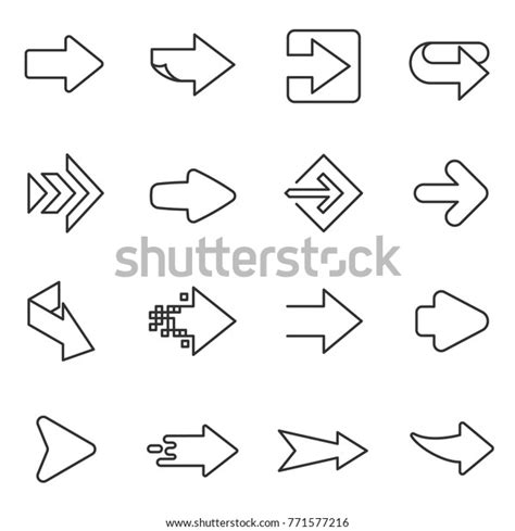 Arrows Icons Set Arrow Linear Design Stock Vector Royalty Free Shutterstock