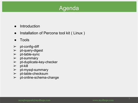 Percona Toolkit For Effective Mysql Administration Ppt