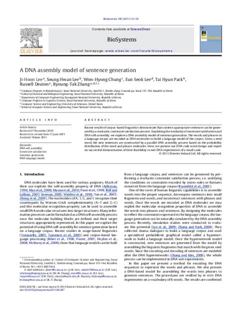 Pdf Dna Assembly Model For Context Appropriate Sentence Generation