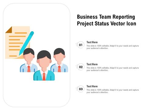 Business Team Reporting Project Status Vector Icon Ppt Powerpoint Presentation Infographic