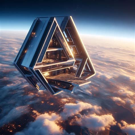 Premium Ai Image Unreal Space Dwelling Futuristic Aframe House In