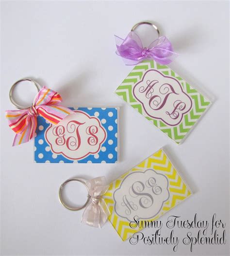 Custom Monogram Key Chains Positively Splendid {crafts Sewing Recipes And Home Decor}