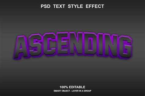 Premium Psd Ascending Text Effect Template