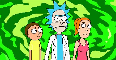 Pixelated Rick Morty And Summer Made In Excel Rrickandmorty