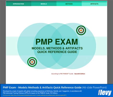 PMP Exam Models Methods Artifacts Quick Reference Guide PPT Slide Deck