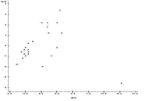 Plot Of The Twenty Three Universities For The Canonical Variables