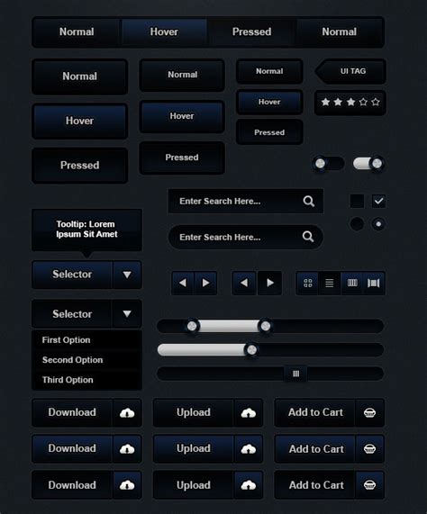 Free Moonlight Dark Blue Web UI Kit PSD TitanUI