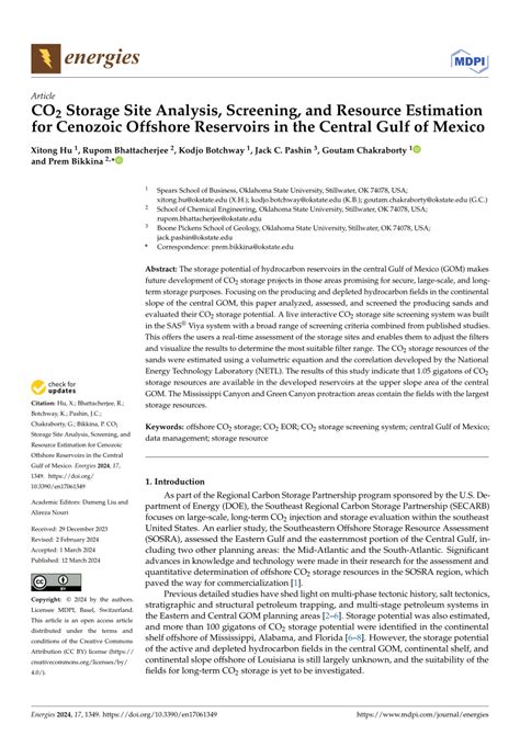 Pdf Co2 Storage Site Analysis Screening And Resource Estimation For Cenozoic Offshore