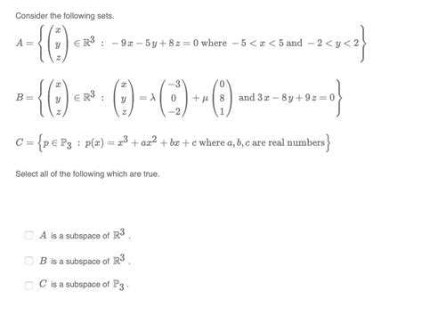 Solved Consider The Following Sets Chegg Com