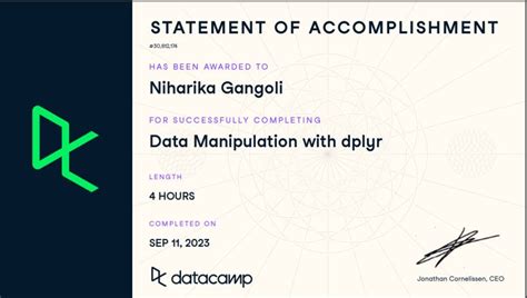 niharika gangoli on linkedin datamanipulation datacamp dataanalyst