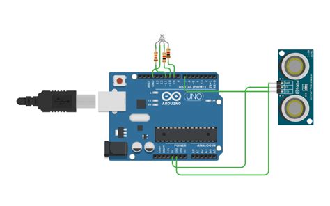 Circuit Design Ultrasonic Sensor Rgb Led Tinkercad