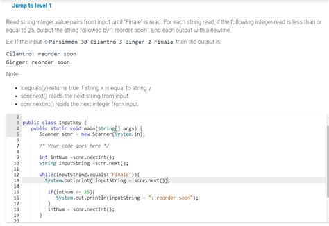 Solved Jump To Level 1 Read String Integer Value Pairs From