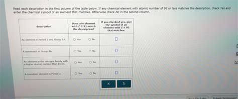 solved read each description in the first column of the