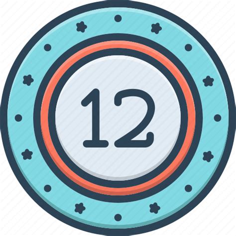 Twelve Number Circle Math Count Mathematical Numeric Icon