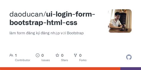 Github Daoducanui Login Form Bootstrap Html Css Làm Form đăng Ký đăng Nhập Với Bootstrap