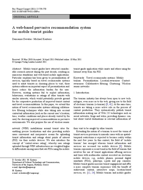A Web Based Pervasive Recommendation System Pdf Wireless Sensor Network Usability