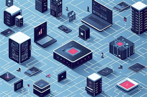 Premium Photo Concept Of Data Network Management Vector Isometric Map With Business Networking