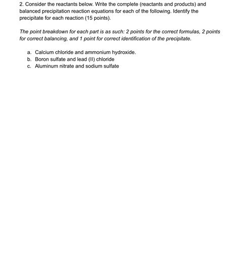 solved 2 consider the reactants below write the complete