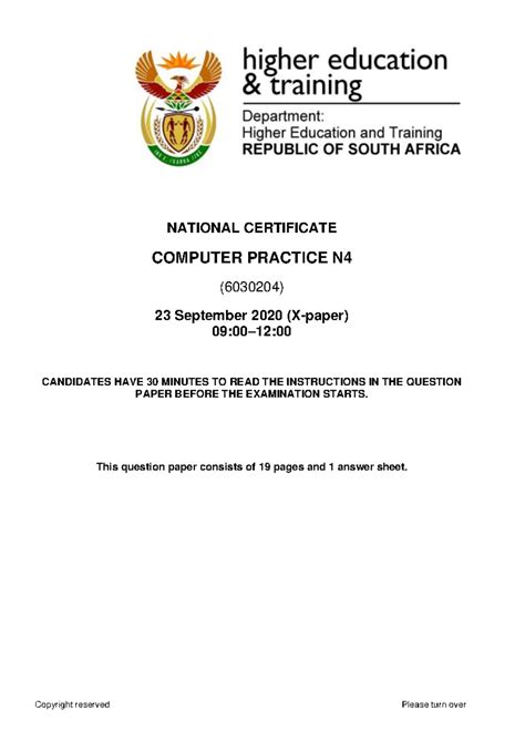 N4 Computer Practice June 2021 National Certificate Computer Practice N 6030204 19 May 2021