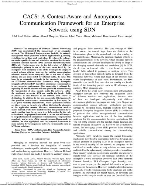 Pdf Cacs A Context Aware And Anonymous Communication Framework For Pdf Cacs A Context Aware And Anonymous Communication Framework For