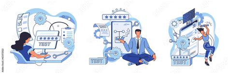 Application Testing Metaphor Vector Illustration Application Testing Refining Process That