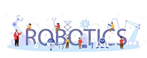 robotics school subject typographic header concept robot stock vector