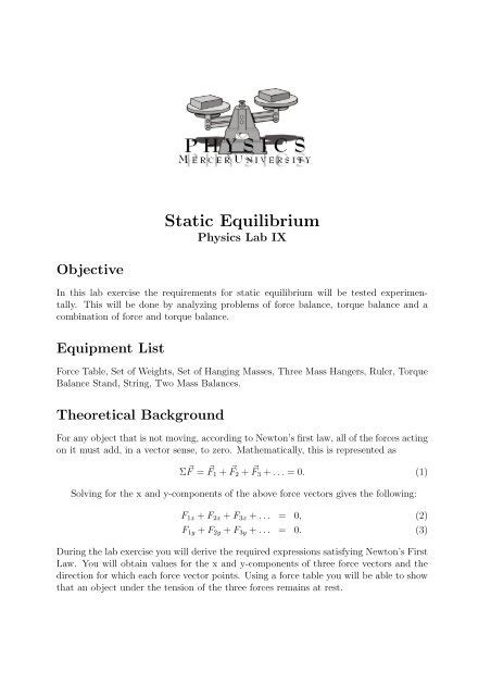 Static Equilibrium