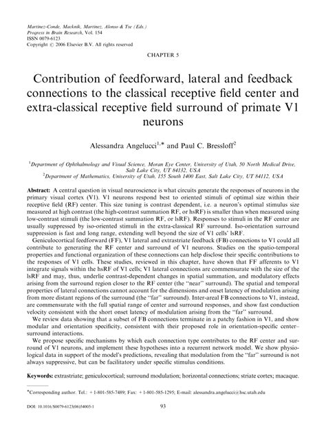 Pdf Chapter 5 Contribution Of Feedforward Lateral And Feedback