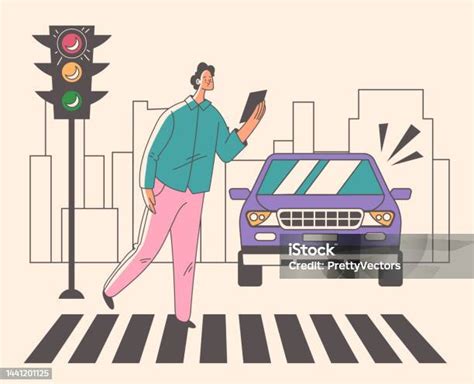 보행자 교통 사고 위험 횡단 보도 추상 개념 벡터 그래픽 디자인 그림 요소 강박에 대한 스톡 벡터 아트 및 기타 이미지 강박 거리 건널목 Istock