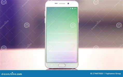 Shiny Digital Display On Portable Information Device With Touch Screen Generated By Ai Stock