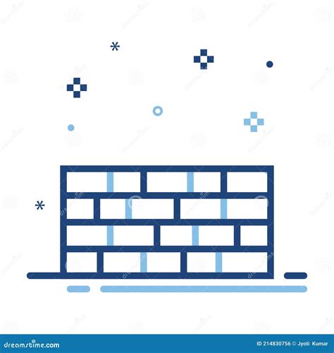 Firewall Security Wall App Essential Object Ui Ux Icon A Continuous Vertical Brick Or Stone