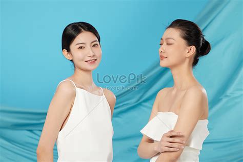 블루 실크 패브릭 질감 더블 여성 사진 무료 다운로드 Lovepik