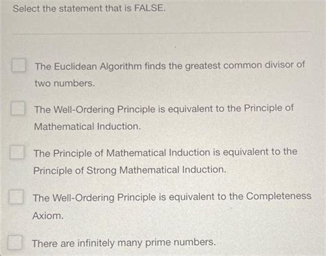 Solved Select The Statement That Is FALSE The Euclidean Chegg Com