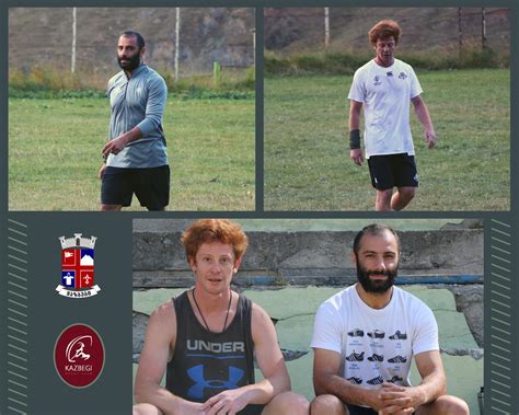 ქართული რაგბის ვარსკვლავები მერაბ კვირიკაშვილი და ირაკლი ყიასაშვილი რაგბის კლუბ ყაზბეგში