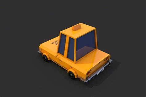 Low Poly Taxi Car MasterBundles